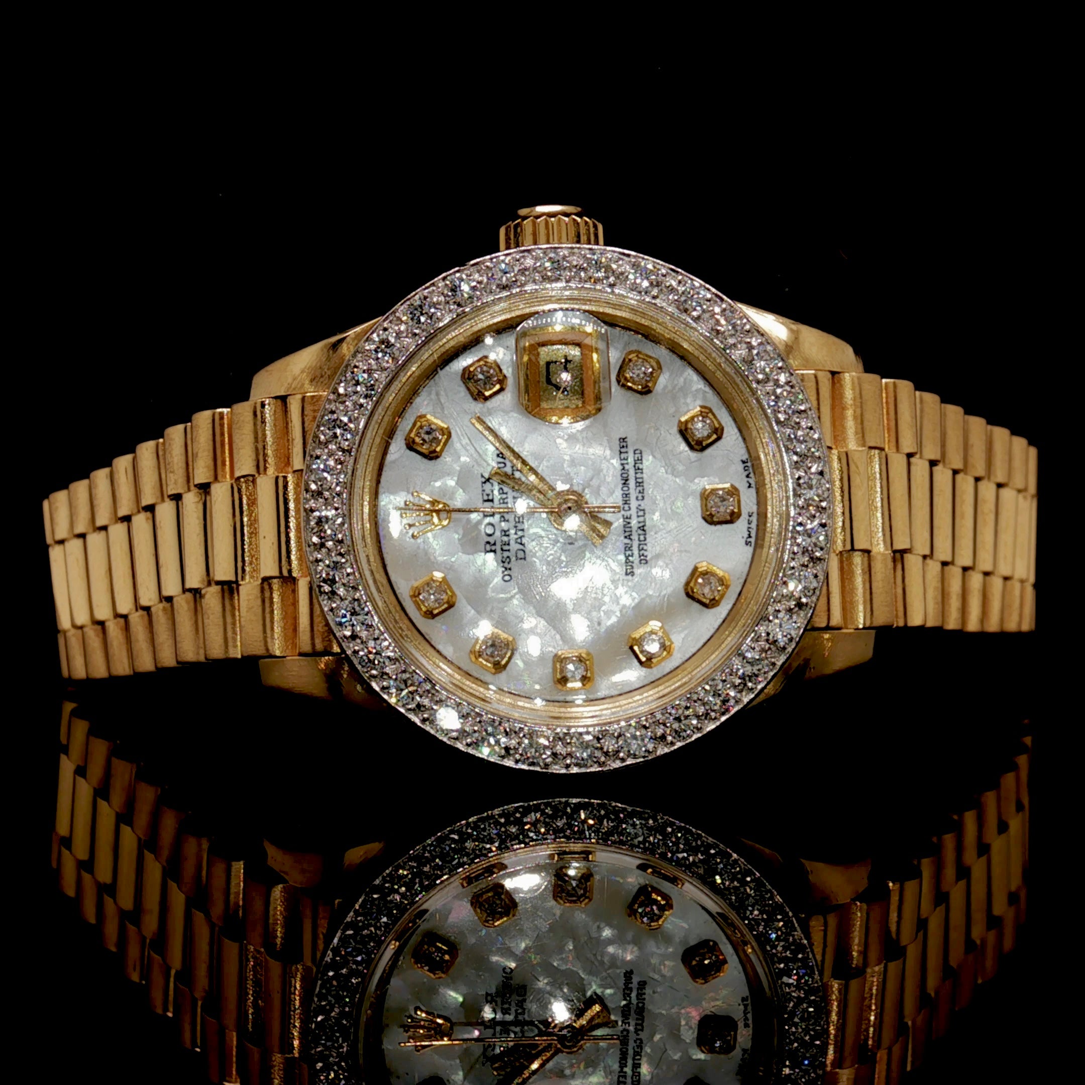 Lady's 18k Gold Rolex With Diamonds – Rocco's Jewelry