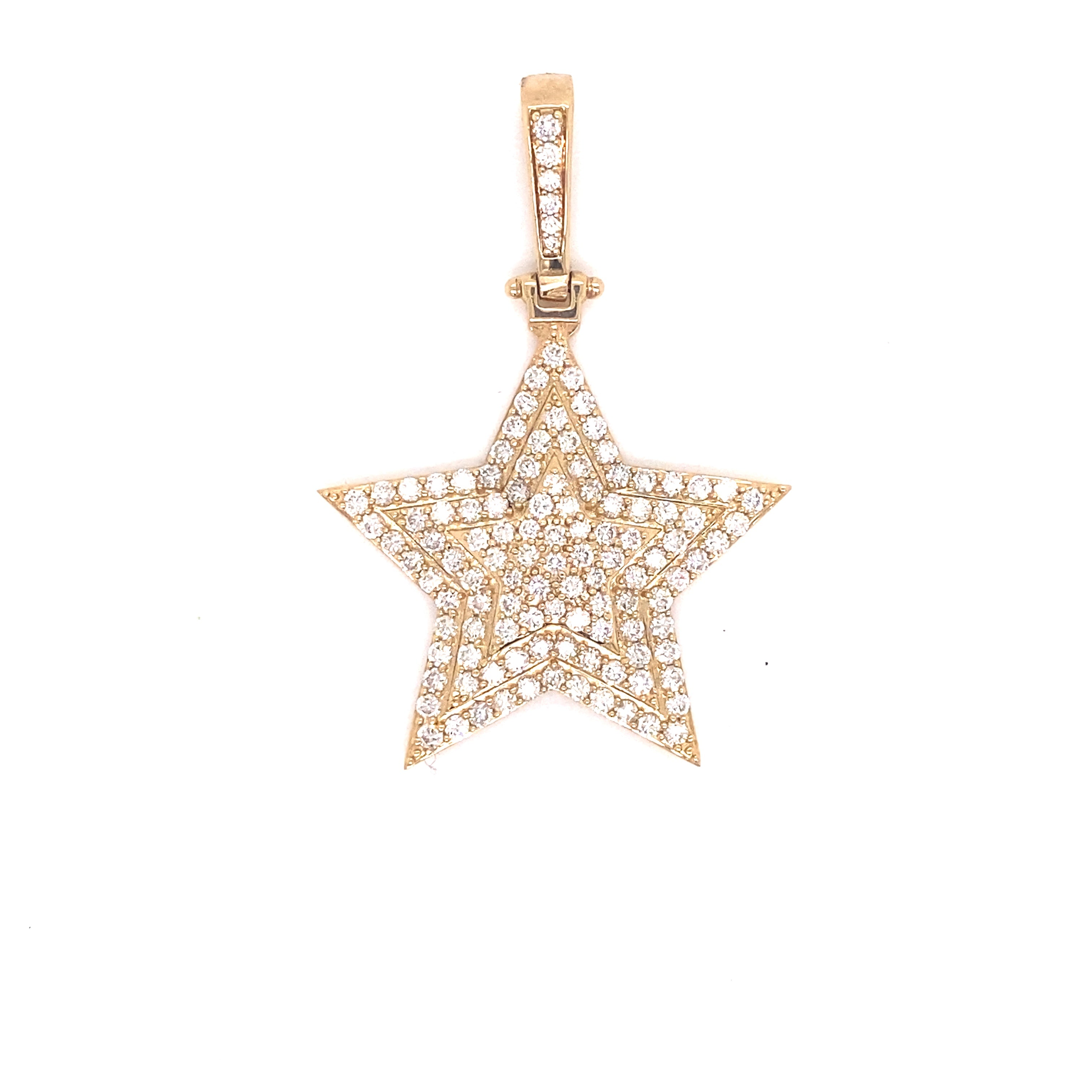 Gold star pendant with diamonds store
